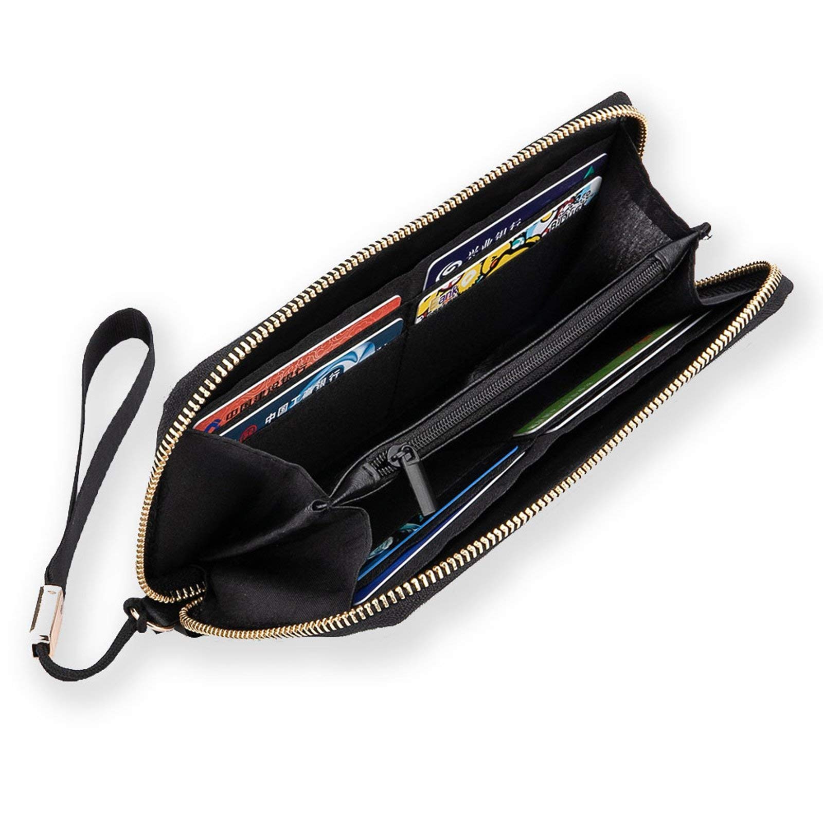 FunnyStar Deer Skull Pattern Travel Wallet Leather Wristlet Purse Portable Case For Boarding Pass ID Money Tickets With Zipper