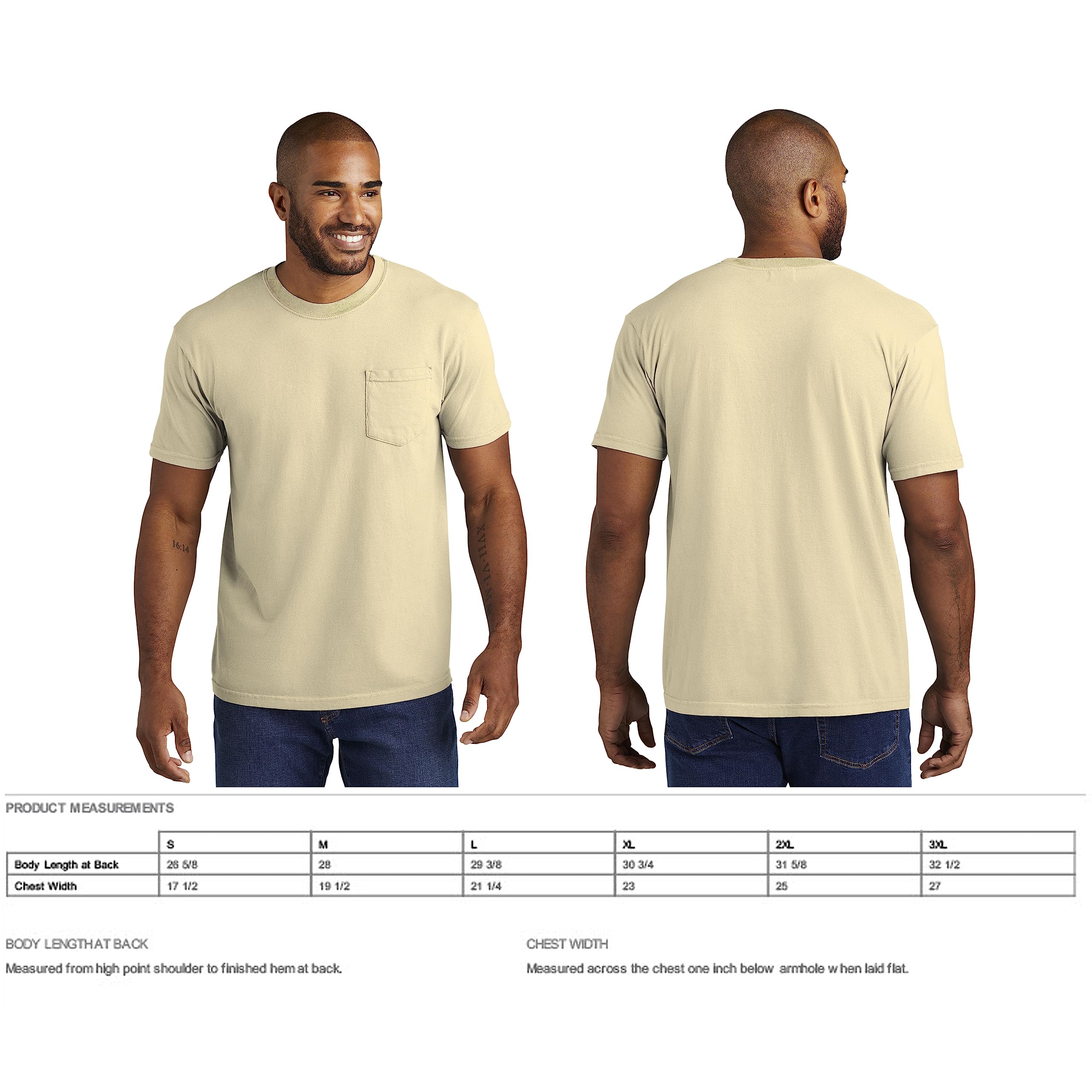 Comfort Colors Men's Adult Short Sleeve Pocket Tee, Style 6030 (X-Large, Pepper)