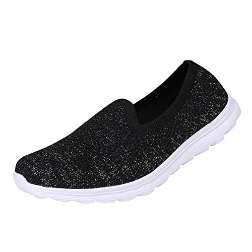 FASDNENDYS Fashion Summer Women Shoes Solid Color Casual Mesh Breathable Comfortable Lightweight Shallow Slide in Flats Black