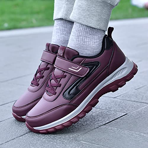 FASDNENDYS Fashion Autumn Women Sports Shoes Flat Non Slip Waterproof Lace Up Comfortable Solid Post Office Work Shoes