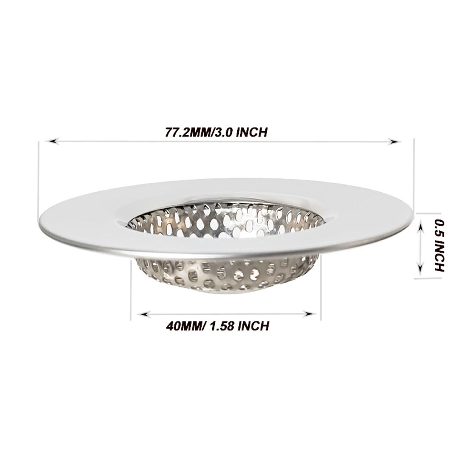 Haoyull 2pcs Kitchen Sink Strainer Plug Stainless Steel Hole Cover Bathtub/Shower Drain Cover Hair Catcher Sink Stopper, Dimensions as shown