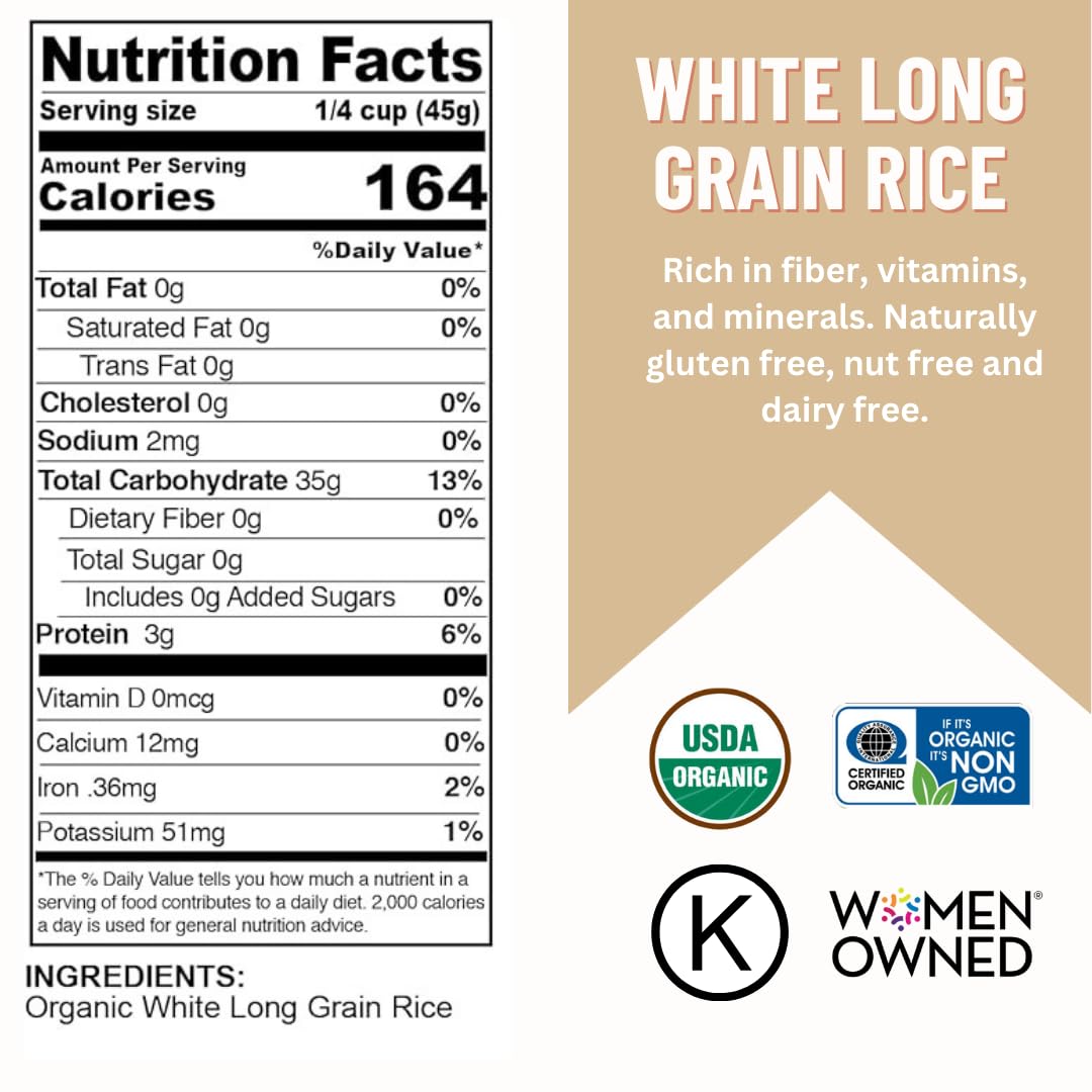 Mountain High Organics Certified White Long Grain Rice 6 Gallon/40 LB Bucket