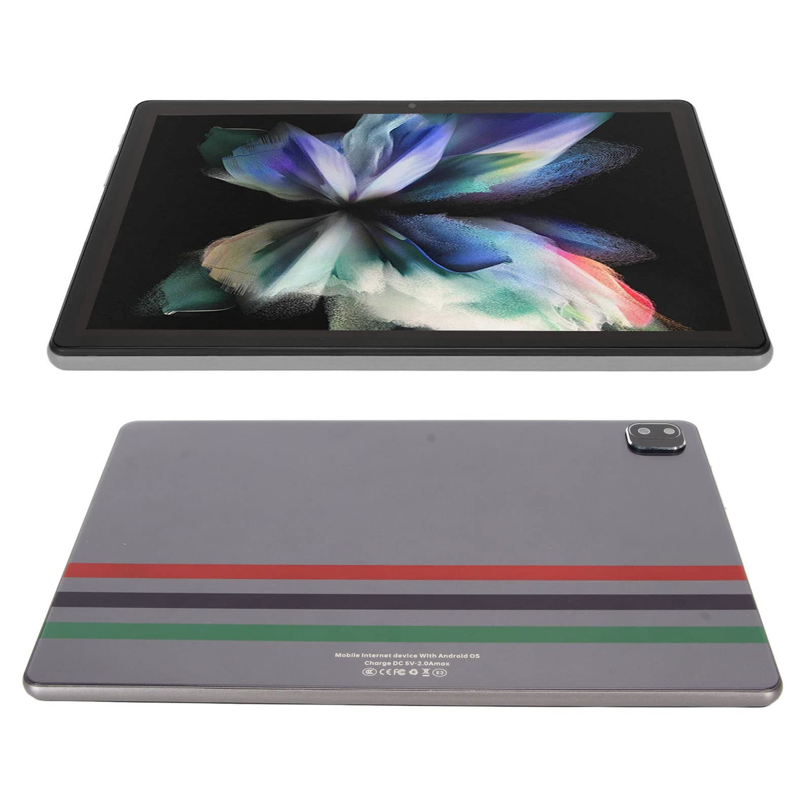 DAUZ 2 in 1 Tablet, 8MP 16MP Night Reading Mode 4G Network USB C Charging 8GB 256GB 100‑240V 10.1 Inch Tablet with Keyboard for Work for Android 12 (US Plug)