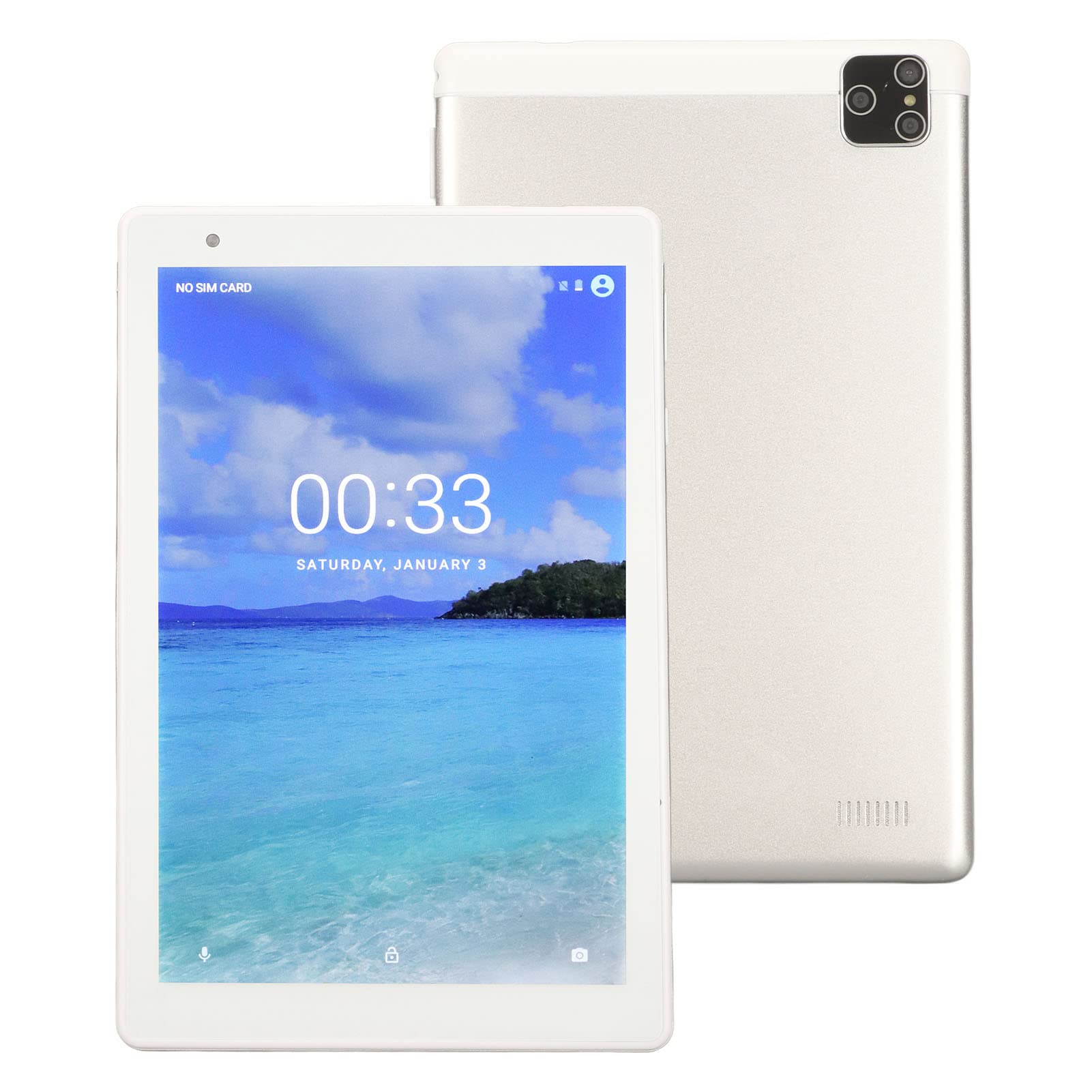 DAUZ 8.1 Inch Tablet, 100-240V 4GB RAM 64GB ROM Calling Tablet 2.4G 5G WiFi 720x1280 Resolution 2MP Front 5MP Rear for Watching for Android 10 (US Plug)