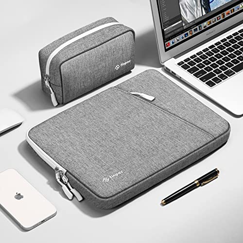 FINPAC Laptop Sleeve with Accessory Pouch for MacBook Pro M3/M2/M1 14-inch, MacBook Air/Pro 13, Protective Case with Tech Bag