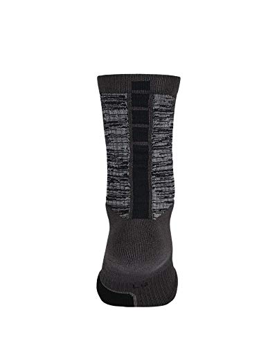 NIKE Elite Graphic Basketball Crew Socks Men's (Thunder Grey/Gunsmoke/Black, Large)