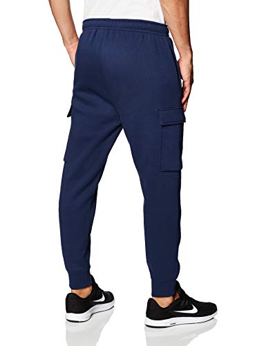 Nike Men's Club Fleece Cargo Joggers (L, Navy)