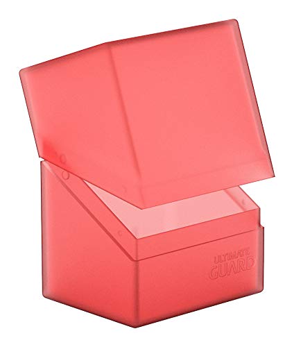 Ultimate Guard Boulder 80+, Deck Case for 80 Double-Sleeved TCG Cards, Ruby, Secure & Durable Storage for Trading Card Games, Soft-Touch Finish