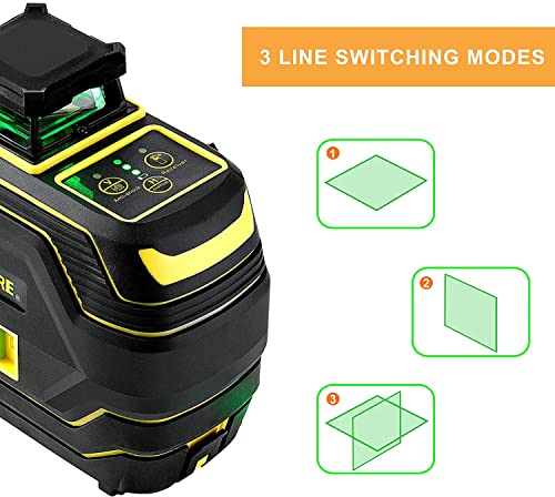 Firecore Laser Level Self Leveling 2x360 Green Beam Dual Plane Leveling and Alignment Laser Tool for Construction and Picture Hanging, Magnetic Pivoting Base Included(F92T-XG)