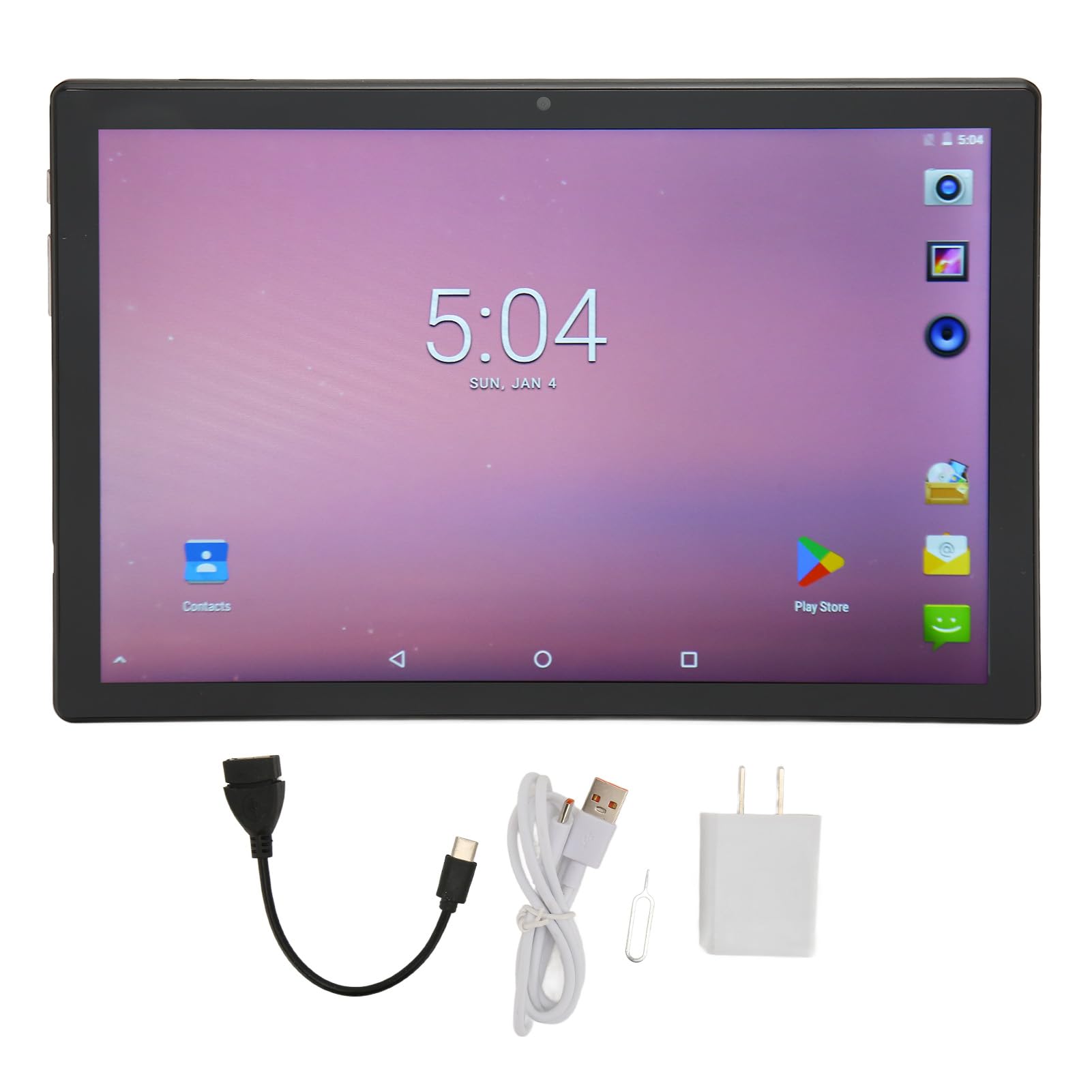 DAUZ Tablet PC, 10.1in LCD Aluminium Alloy Octa Core CPU Office Tablet for Family (US Plug)