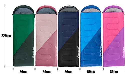 Clostnature Sleeping Bag - Lightweight Waterproof Camping Sleeping Bag for Adults, Kids, Women, Men's Hiking, Outdoors, Mountaineering - Compression Sack Included(Right Zipper)