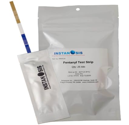Instanosis Inc. Fentanyl Test Strips, 25 Count, Made in USA, 10x More Sensitive - for Harm Reduction & Forensic Investigation