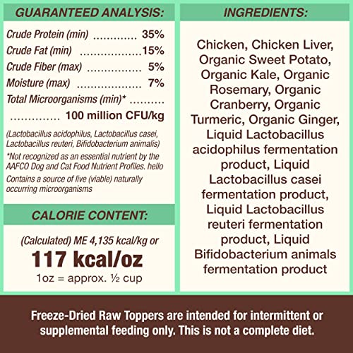 Primal Cupboard Cuts Freeze Dried Raw Cat Food & Dog Food Topper, Grain Free Meal Mixer for Dogs & Cat (Chicken, 3.5 oz)