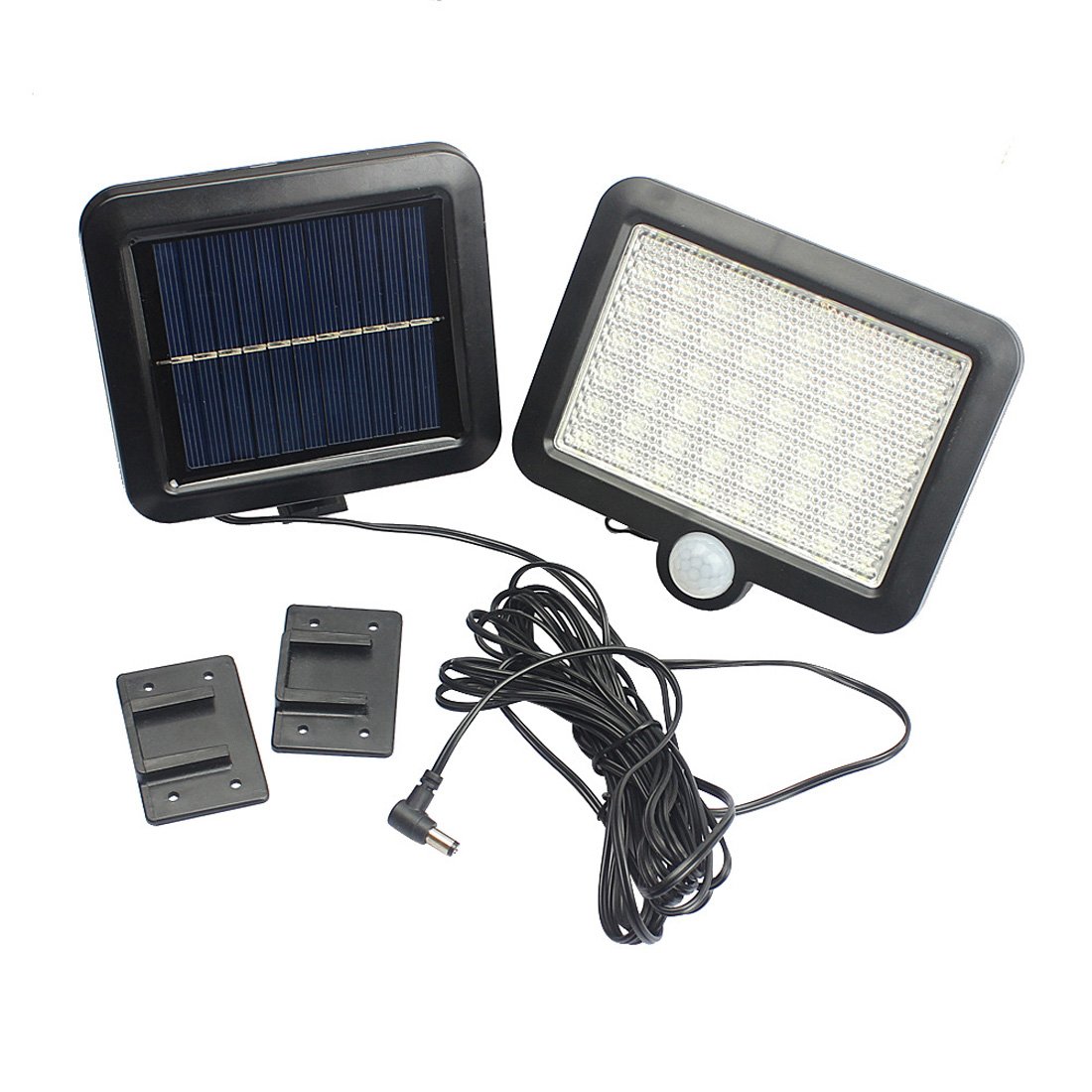 Penfly 56LEDs Seperated Solar Power Outdoor Sensor Human Body Induction PIR Night Light Security Lamp for Home Garden Porch Wall Mount Street Light White Color