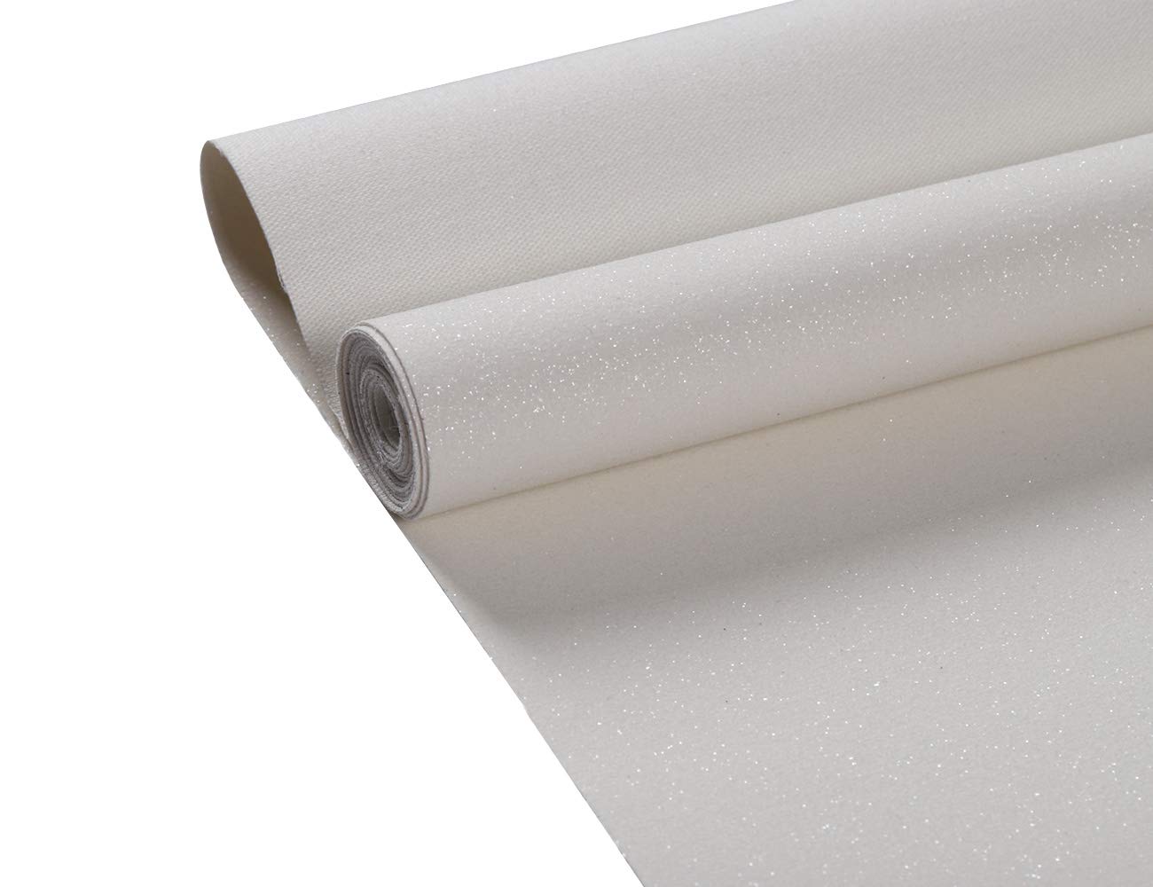 Picheng Shiny Glitter Faux Leather Sheets PU Faux Leather Fabric Sheet Canvas Back for Craft DIY Handmade Jewelry Earrings,Bows,Shoes 8.2''x53''(21x135cm)(White)