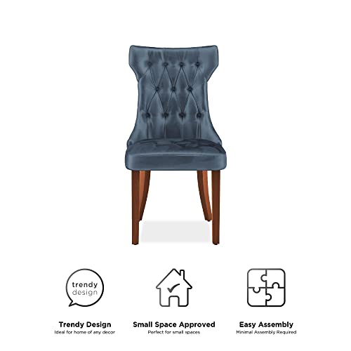 DHP Clairborne Dining Chair, Set of 2, Navy Velvet