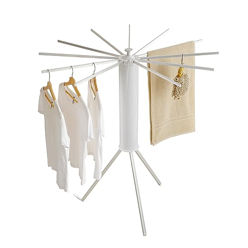 JOOM Tripod Clothes Drying Rack, Garment Rack Portable and Foldable Space Saving Laundry Drying Rack - Drying Rack Clothing Floor Folding Balcony Bedroom Household Aluminum