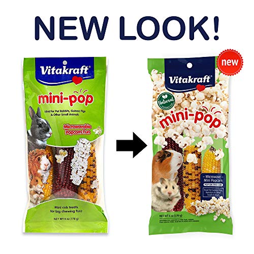 Vitakraft Mini Pops Treat for Small Animals - 100% Real Corn Cob - Supports Healthy Teeth - 6 oz