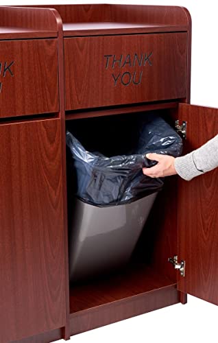 Displays2go Trash Receptacle for (2) 36 Gallon Bins, Thank You Message - Mahogany (LCKDPZSSSM2)