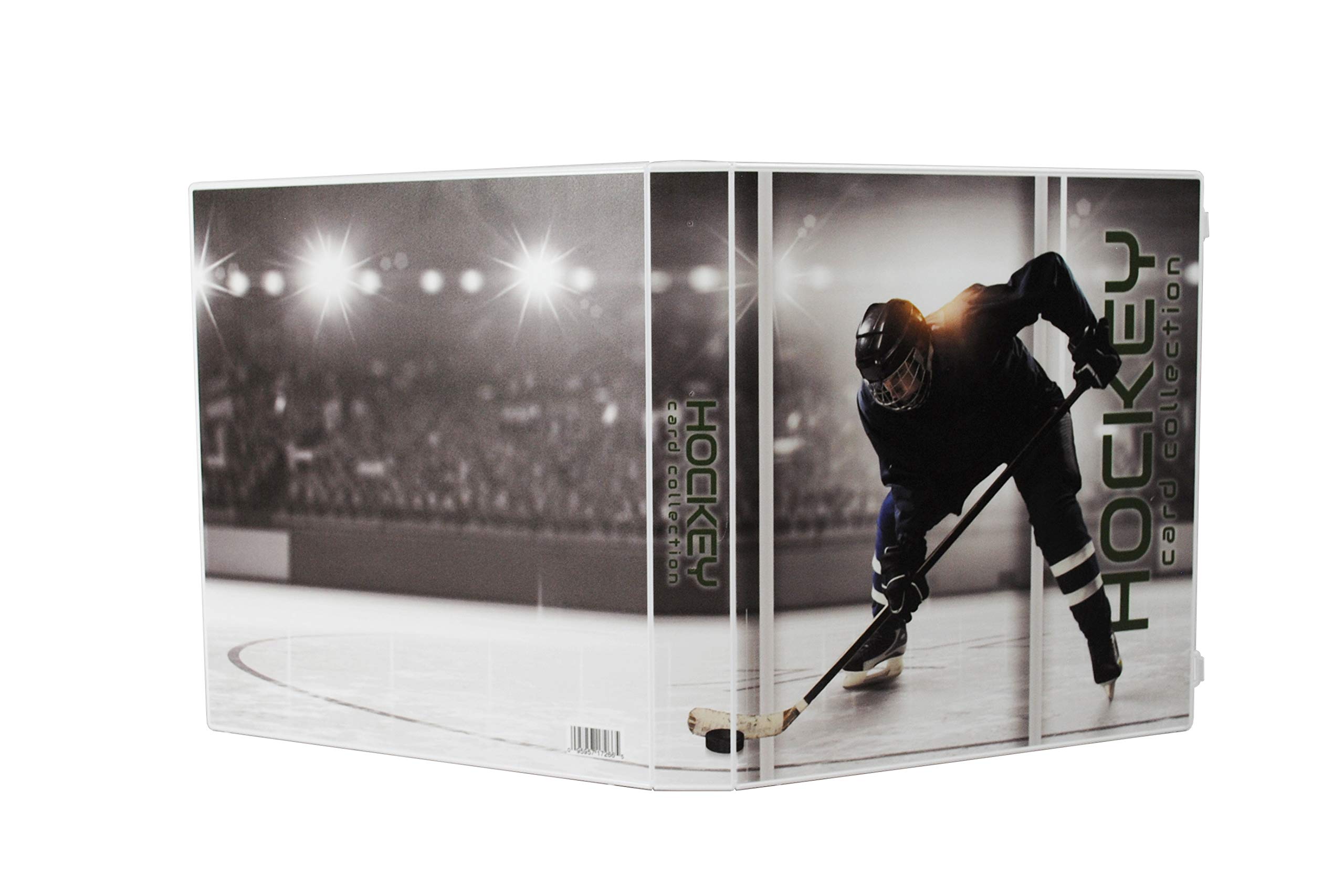 Unikeep Hockey Themed Trading Card Collection Binder with Trading Card Pages. The Binder/Case Is Fully Enclosed to Protect the Cards (Faceoff, Poly Rings)