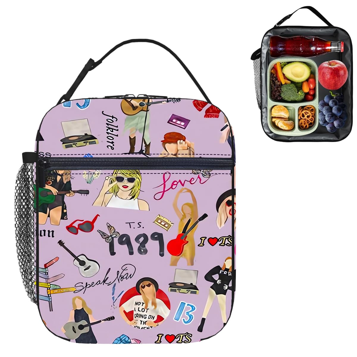 Insulated Lunch Bag, Large Capacity Lunch Box with Handle, Leakproof Portable Box for Adults, Portable Lunch Box for Travel Picnic Office Working 