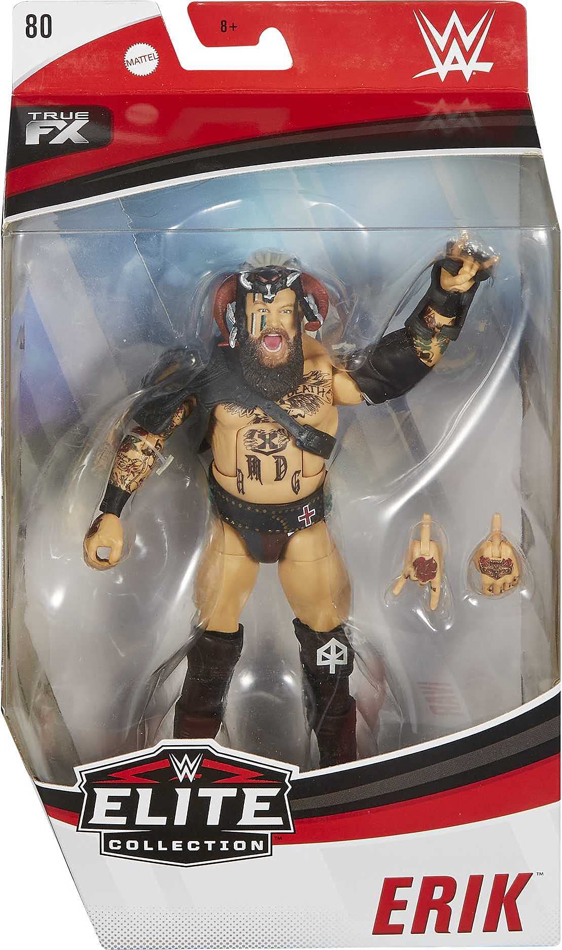 WWE Erik Elite Series #80 Deluxe Action Figure with Realistic Facial Detailing, Iconic Ring Gear & Accessories