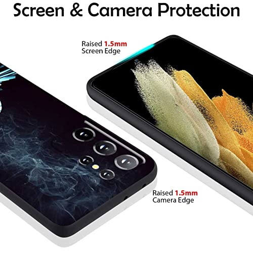 Compatible with Samsung Galaxy S23 Ultra Basketball Case, Basketball Fire and Smoke Flame Pattern for Samsung Case Men Boys, Soft Silicone Stylish Anti-Slip Protective Case for Samsung