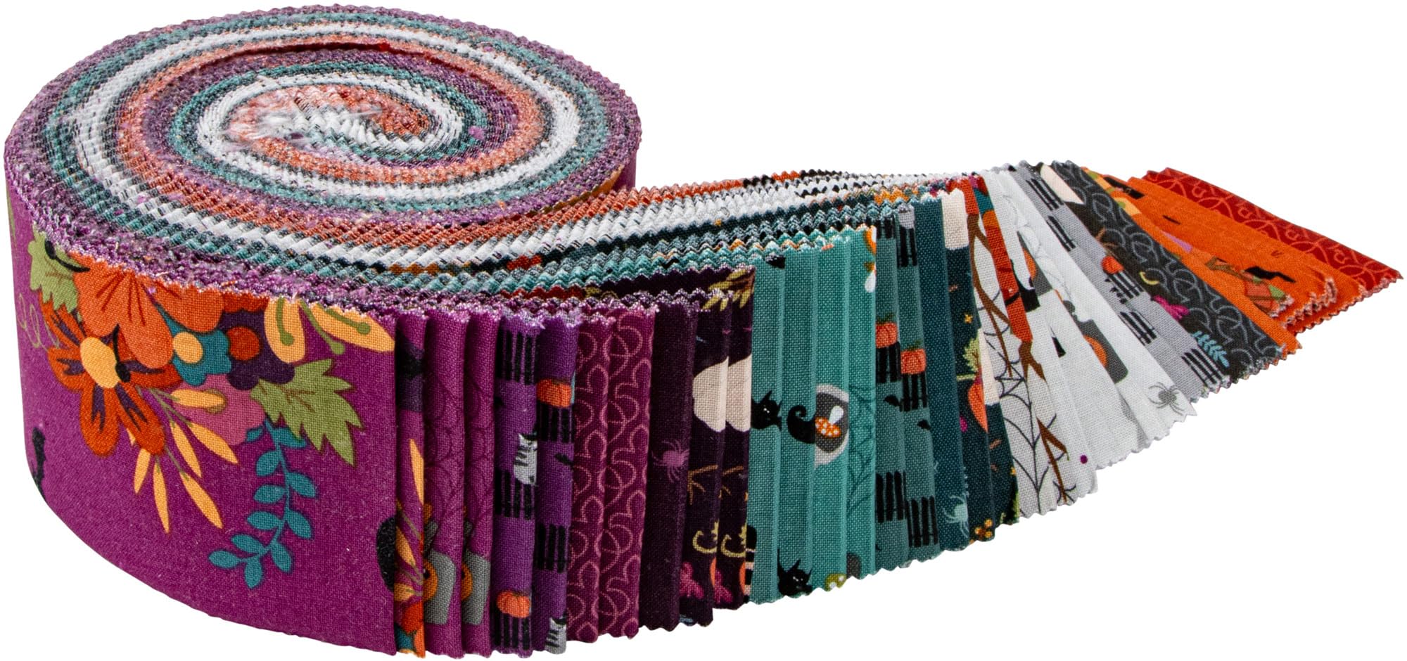 Jennifer Long Little Witch Rolie Polie 40 2.5-inch Strips Jelly Roll Riley Blake Designs RP-14560-40, Assorted