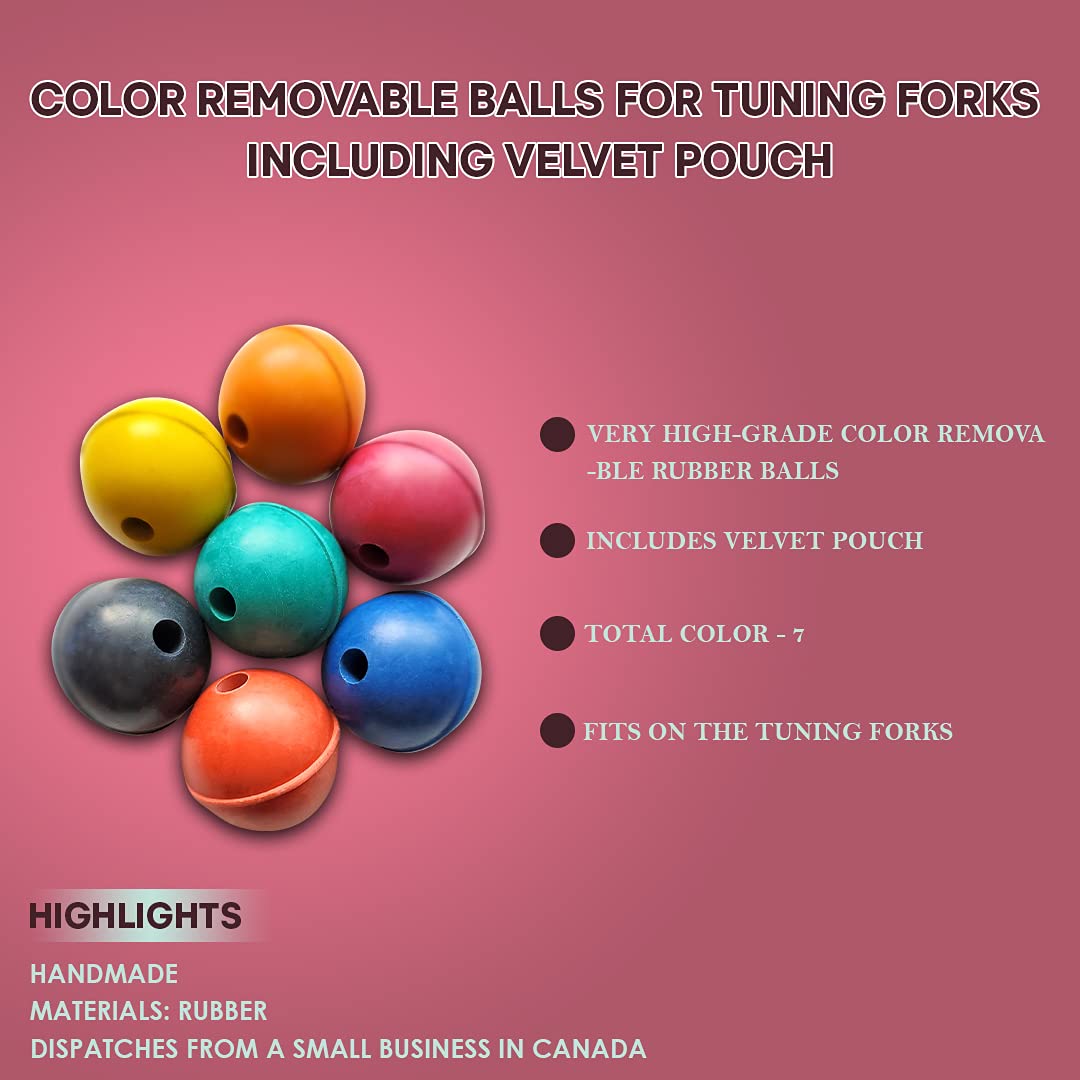 Color Removable Balls for Tuning Forks including Velvet pouch