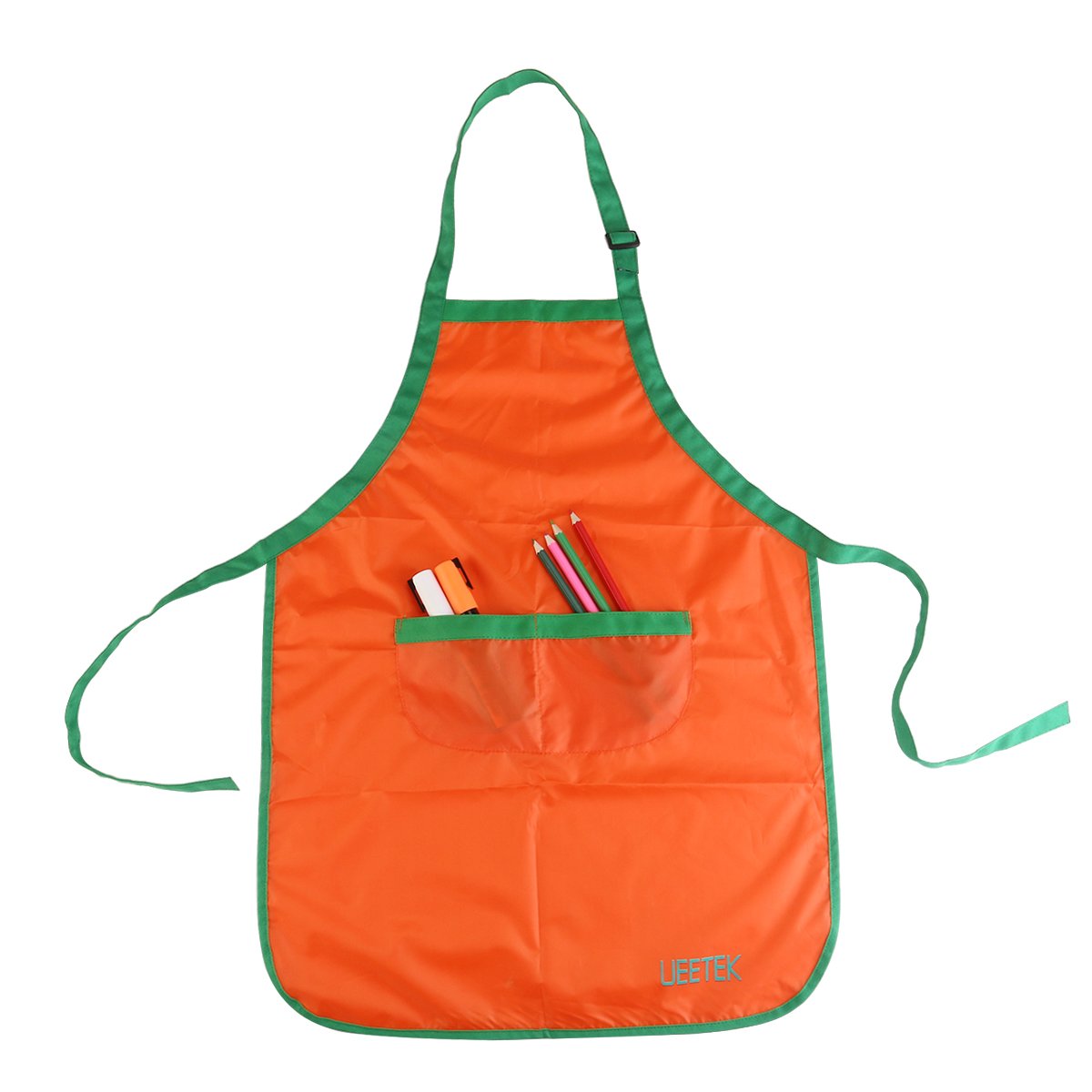 UEETEK Children Kids Waterproof Art Craft Smock Apron for DIY Painting Drawing with Sleevelet(Orange)
