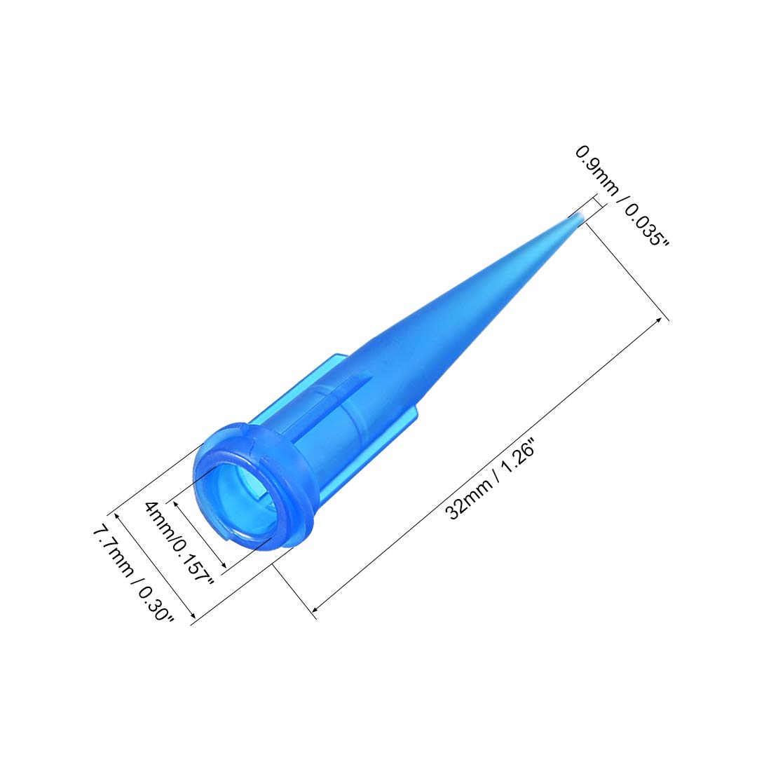 uxcell Industrial Blunt Tip Tapered Dispensing Fill Needle 22G X 1.26 inches Blue 10pcs