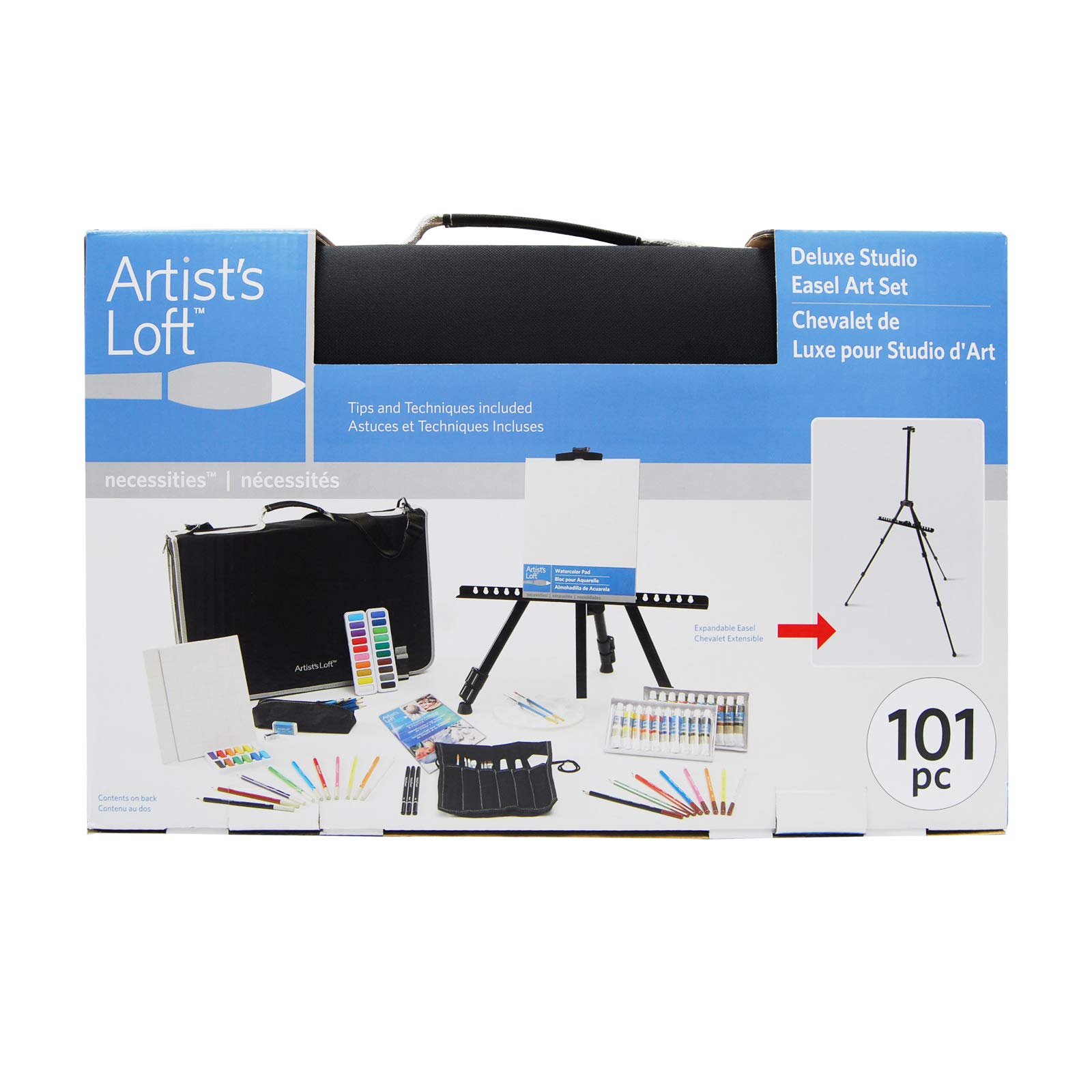 Complete Art Studio Easel Set- Art Easel & Portfolio Set, 101 Piece Collection of Artist Materials