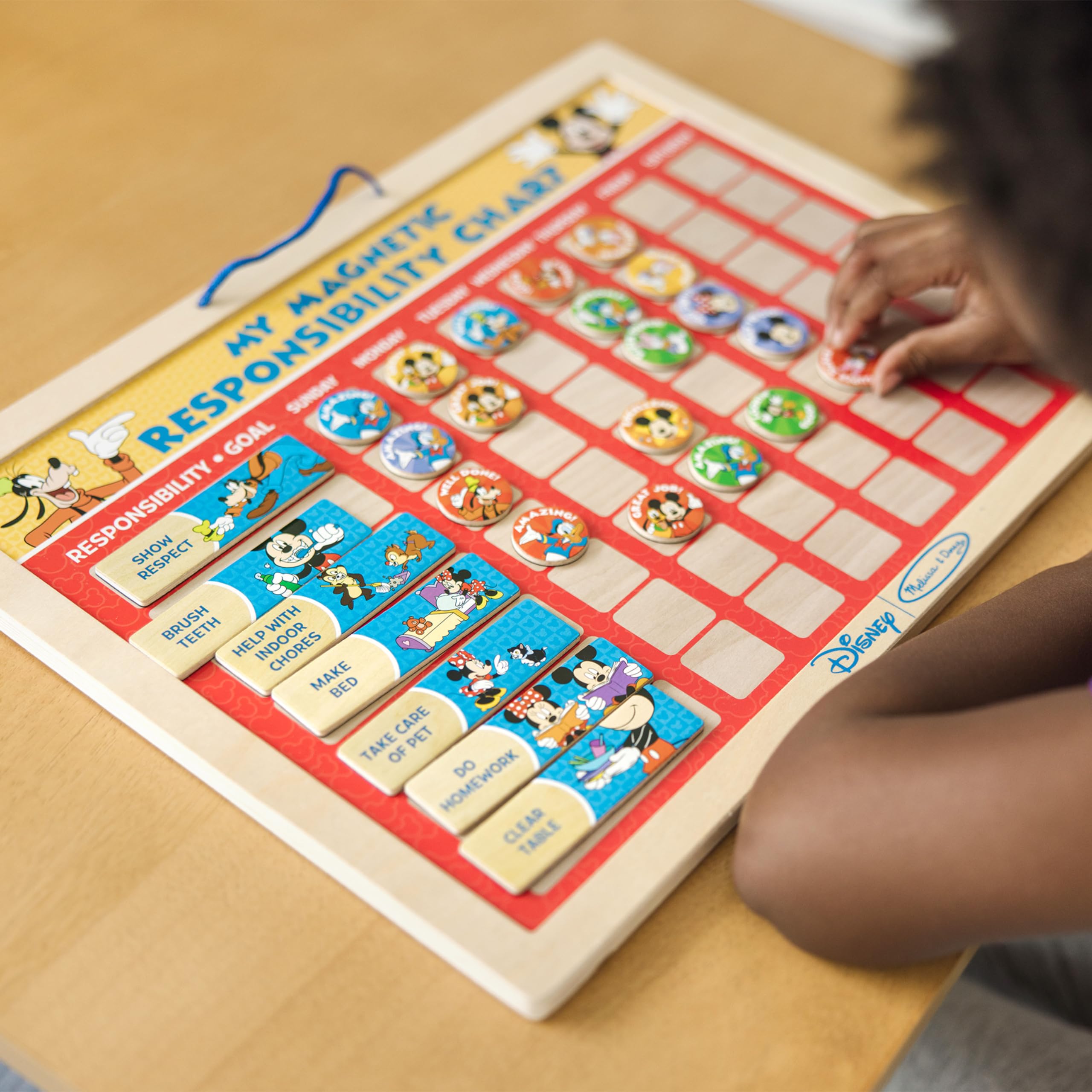 Melissa & Doug Disney Mickey Mouse Clubhouse My Magnetic Responsibility Chart - Routine, Reward Board/ Chart For Toddlers and Kids Ages 3+, Small