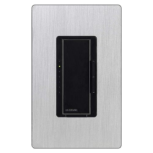 Lutron Maestro LED+ Dimmer Switch for Dimmable LED, Halogen and Incandescent Bulbs with Stainless Steel Wallplate, 150W/Single-Pole or Multi-Location, Midnight