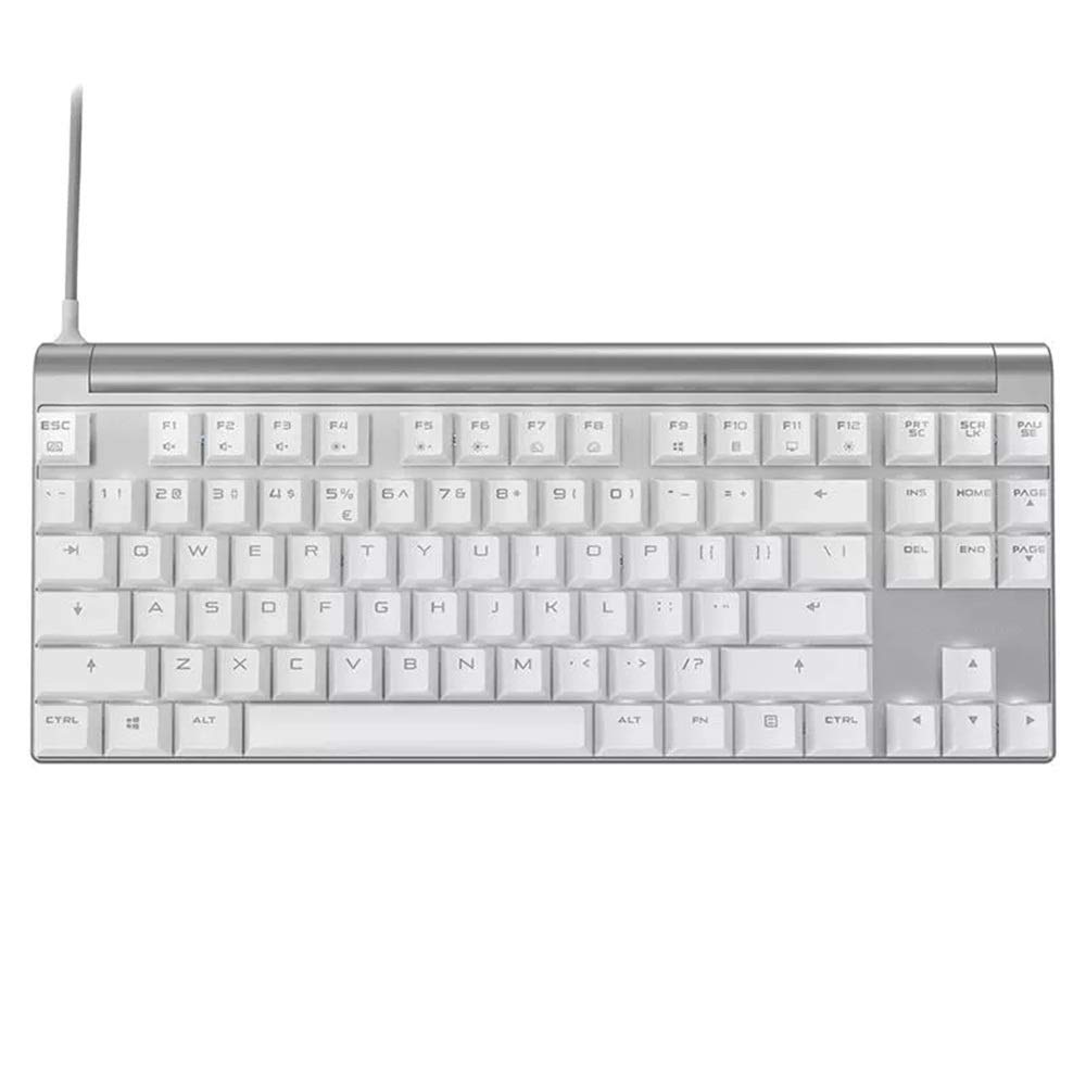 YADSHENG Mechanical Gaming Keyboard USB 2.0 Wired 87 Keys White Backlit Cherry MX Switch Mechanical Keyboard Suitable for Office and Home Use Keyboards (Color : White, Size : Brown Switch)