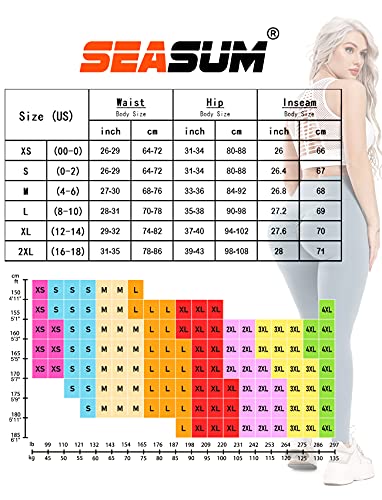 SEASUM Womens Scrunch Butt Yoga Legging - High Waist Workout Gym Ruched Pants Booty High Rise Push Up Tights S