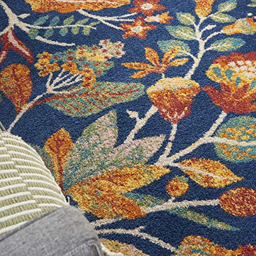 Nourison Allur Modern Navy Multicolor 4' x 6' Area -rug, Easy -cleaning, Non Shedding, Bed Room, Living Room, Dining Room, Kitchen (4x6)