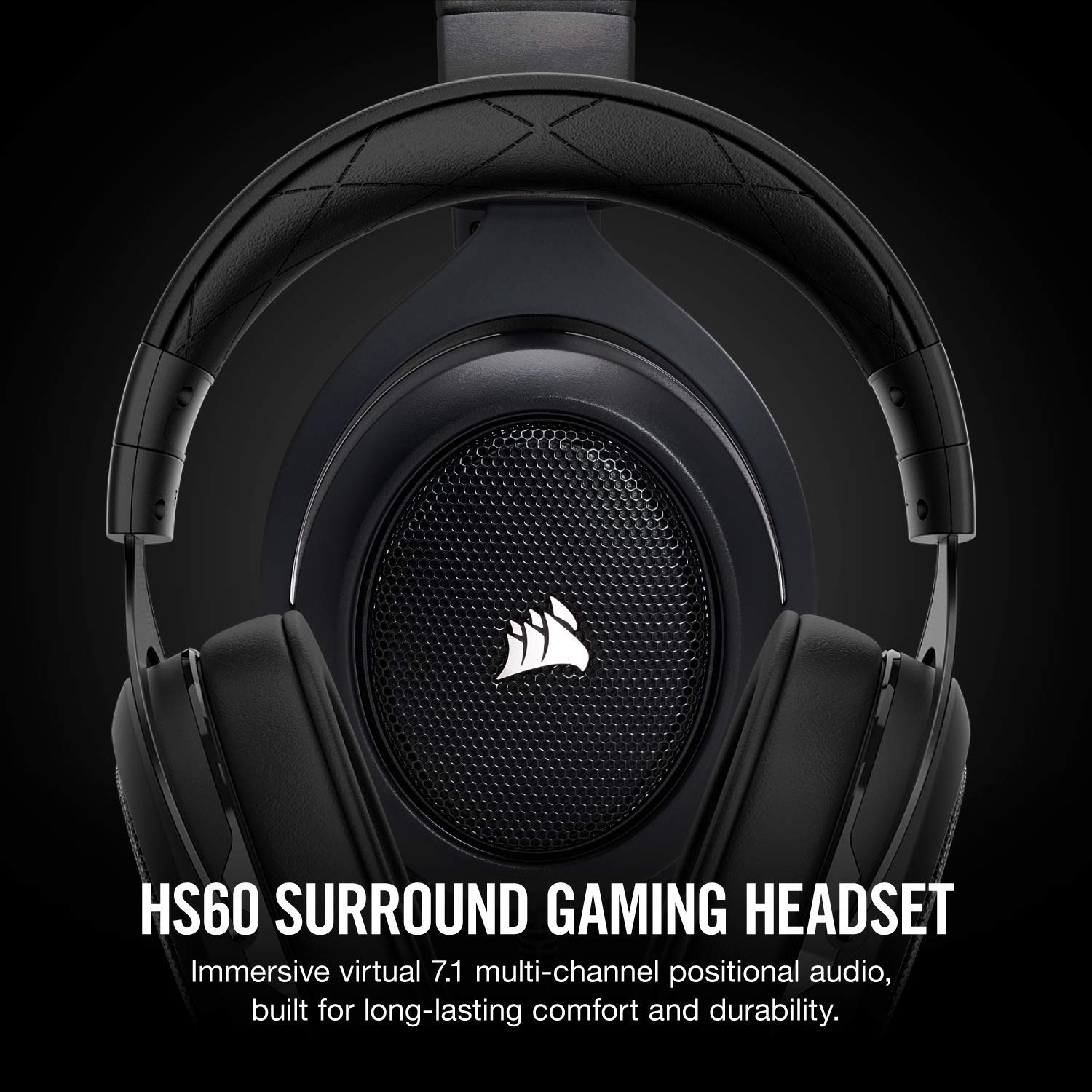 Corsair HS60 β 7.1 Virtual Surround Sound PC Gaming Headset w/USB DAC - Discord Certified Headphones β compatible with Xbox One, PS4, and Nintendo Switch β White, 3.5mm + USB 7.1