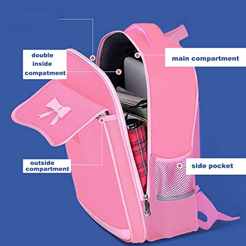 HT HONOR . TRUST Kids Backpack for School Girls Elementary Kindergarten Lightweight School Bag for Little Girl 15inch Pink Bookbag for Children