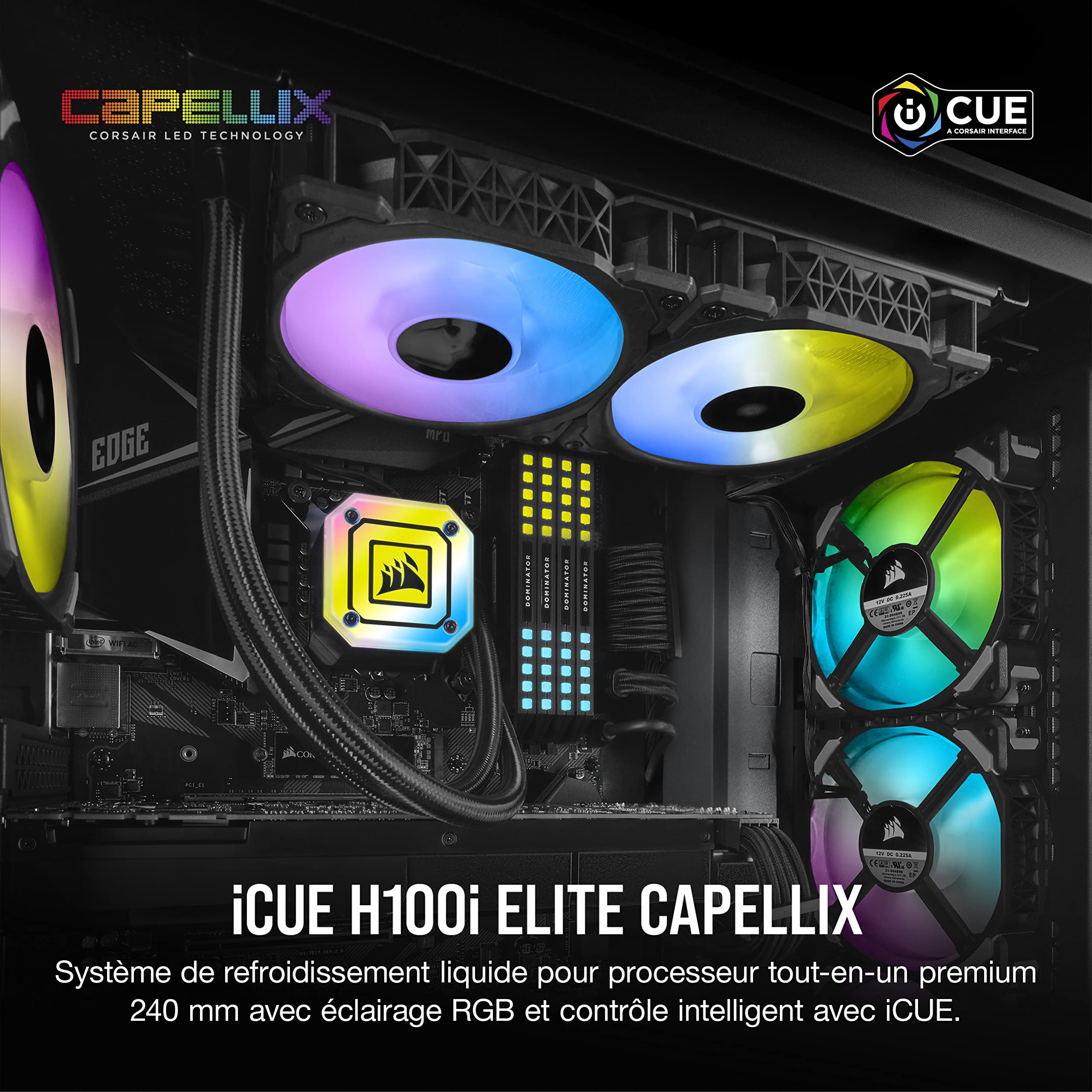 Corsair iCUE H100i Elite Capellix Liquid CPU Cooler for Desktop - White