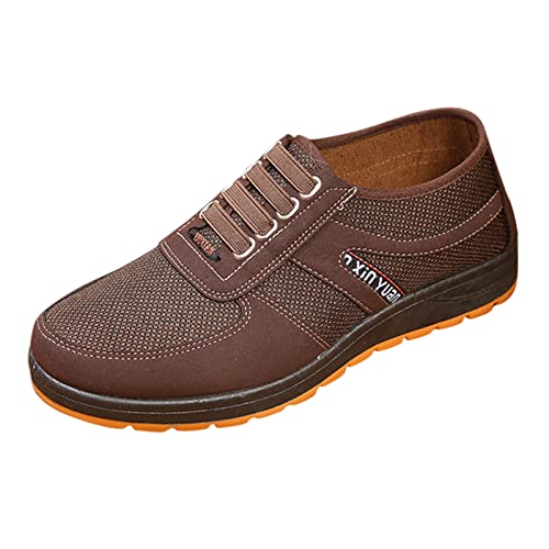 FASDNENDYS Men Wedge Heel Soft Sole Soft Sole Round Toe Breathable Running Western Shoes Fashion Men Lite Adapt Sneaker - Men's Coffee