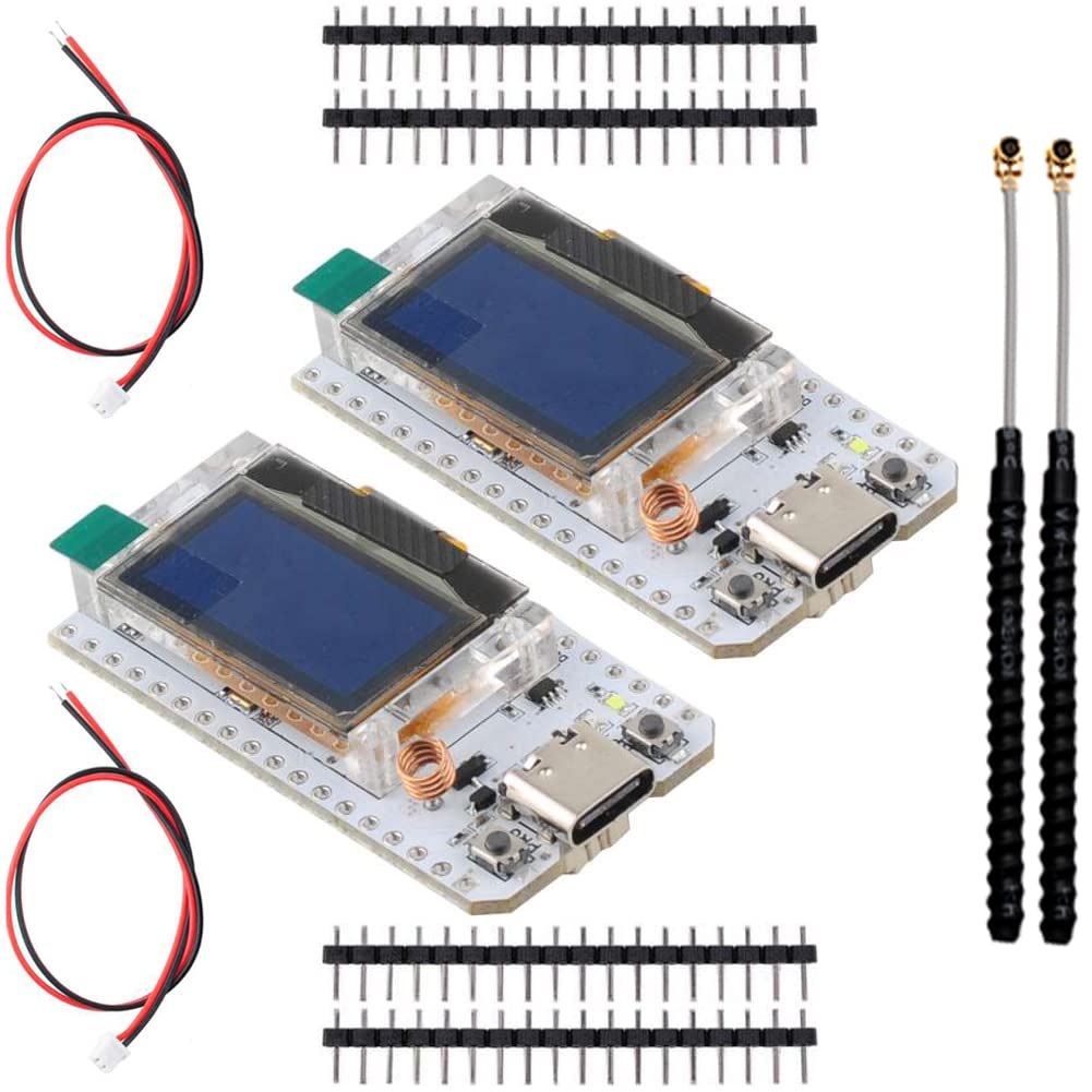 DIYmall 915MHz ESP32 V3 LoRa Development Board with 0.96 OLED Dispaly WiFi BT SX1262 Module + IPEX LoRa Antenna for Arduino IOT LoraWan (Pack of 2 Sets)