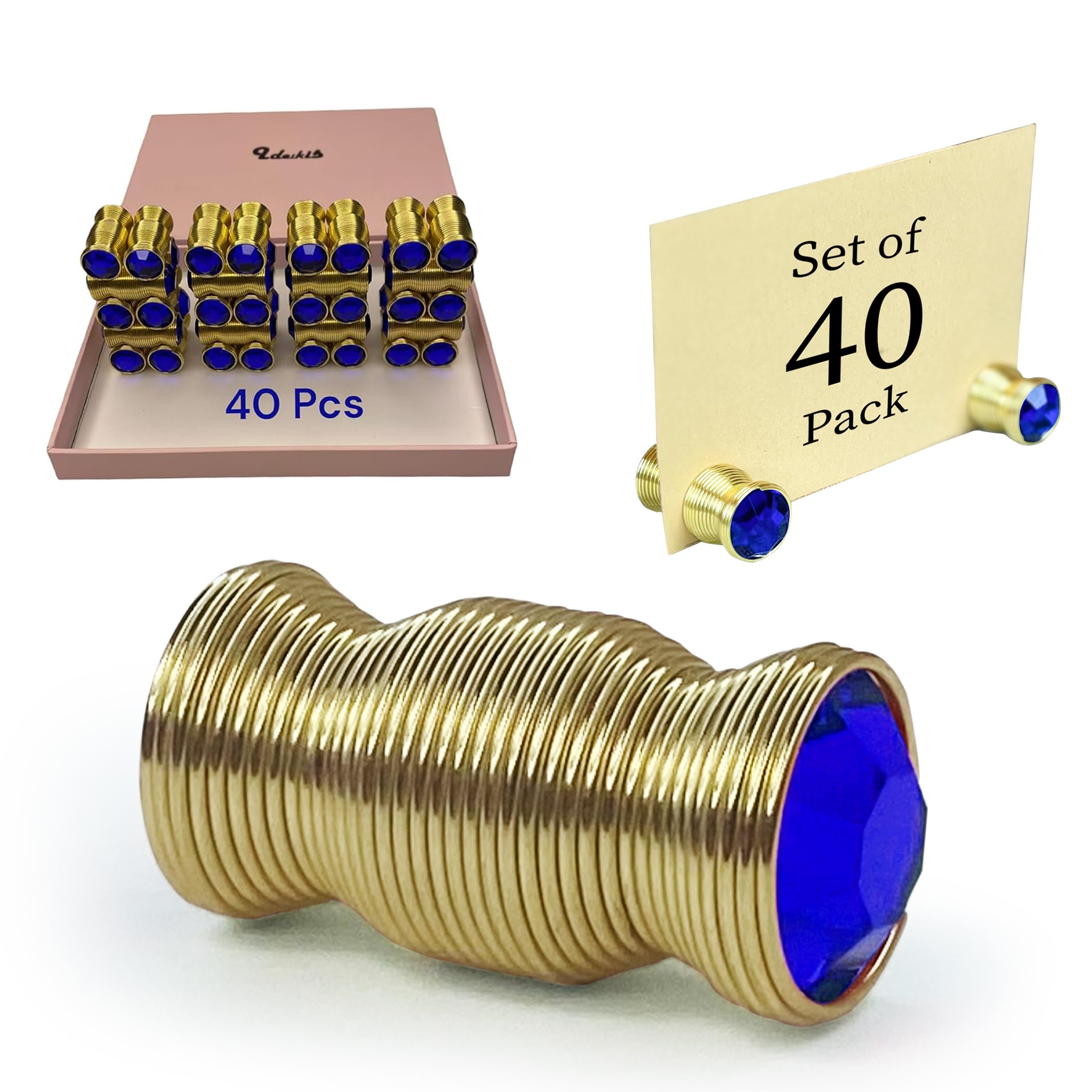 Ideikis 40Pcs.Multipurpose/Place Card Holders/Table Name Card Holder/Small Size Table Card Holder/Menu Clips/Gold Table Card Holder/Mini place card holders/Wedding/Anniversary/Birthday/Party