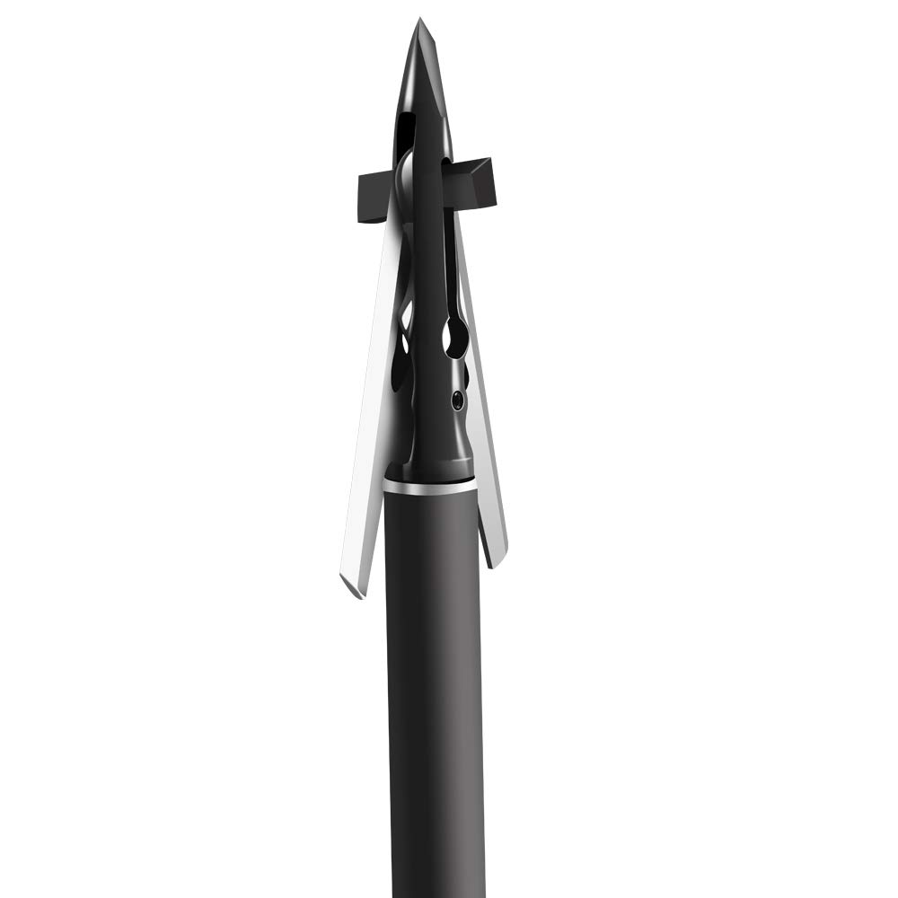 DEEPOWER 4-Pack Mechanical Broadhead 100grain 2 Blade Hunting Broadhead 2"+1/2" Cutting Carbon Steel 4 Blades Archery Broadhead for Crossbow and Compound Bow