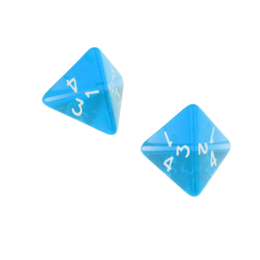 Yiotfandoll 5PCS Polyhedral Dice 20mm D4 for Dungeons and Dragons DND RPG MTG Dice Table Games Transparent Blue with Black Bag