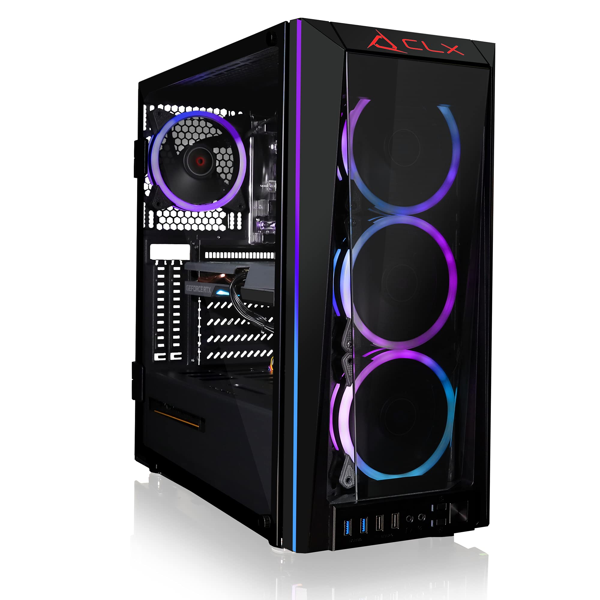 CLX Set Gaming Desktop - Liquid Cooled Intel Core i7 11700KF 3.6GHz 8-Core Processor, 32GB DDR4 Memory, GeForce RTX 3060 12GB GDDR6 Graphics, 500GB SSD, 4TB HDD, WiFi, Windows 11 Home 64-bit, Black