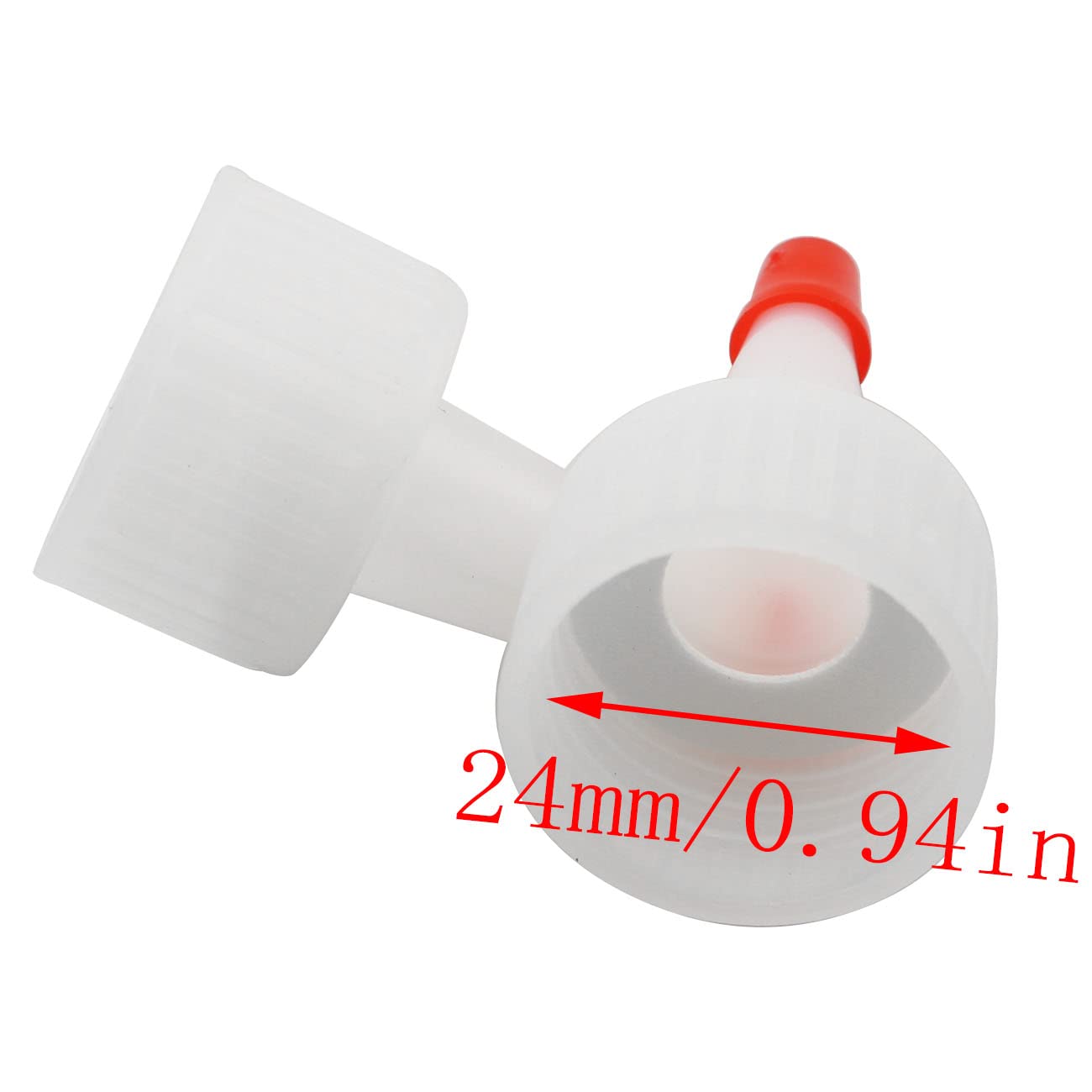 FMHXG Red-Tip Caps 30pcs Replacement Caps for Squeeze Bottles 24/410 Finish Plastic Bottle Caps, Neck Diameter: 26mm
