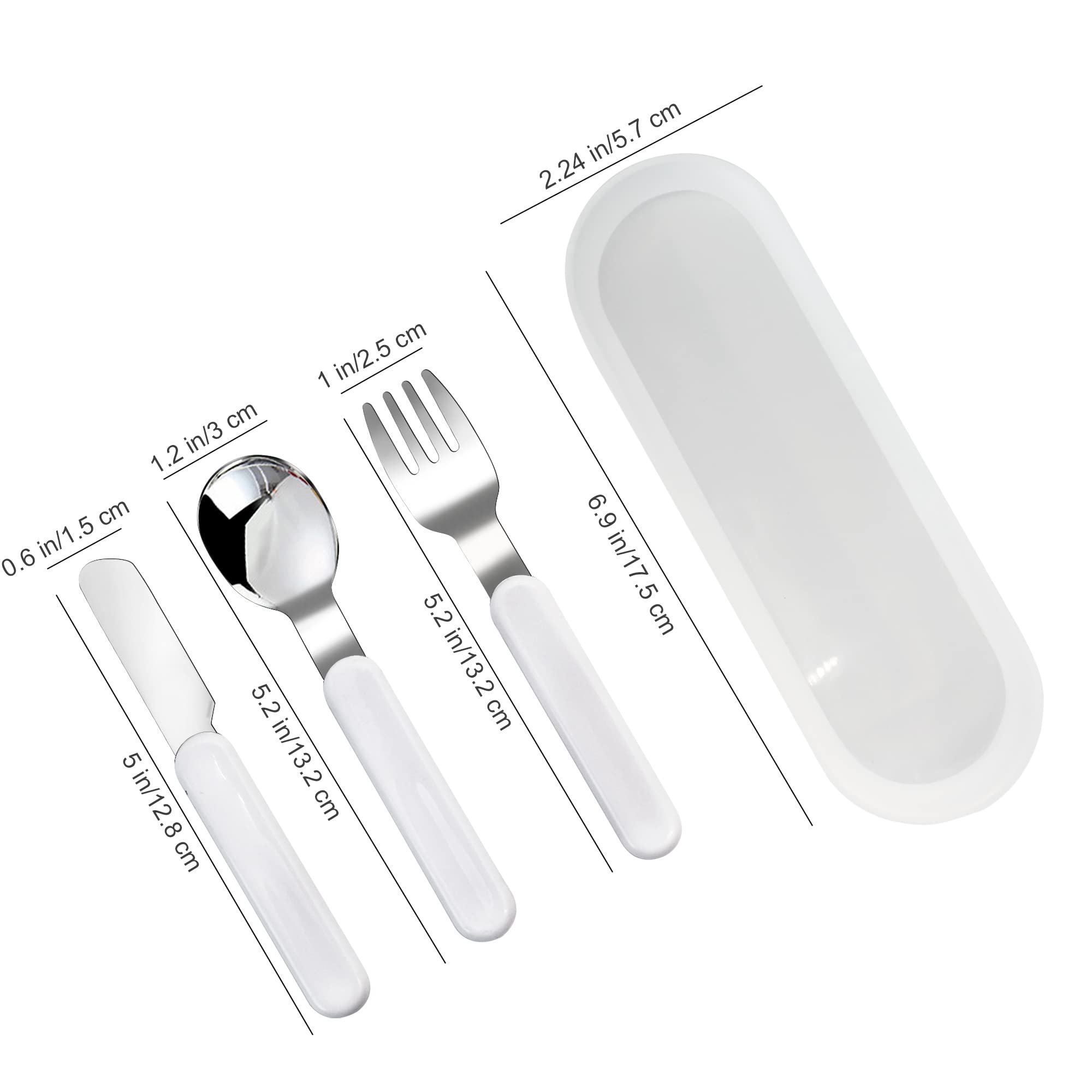 VANRA 3-Piece Children Knife Spoon Fork Set 18/10 Stainless Steel Child Flatware Set Kids Utensils Set with Case for Lunch Box (Fork Spoon Knife Combo)