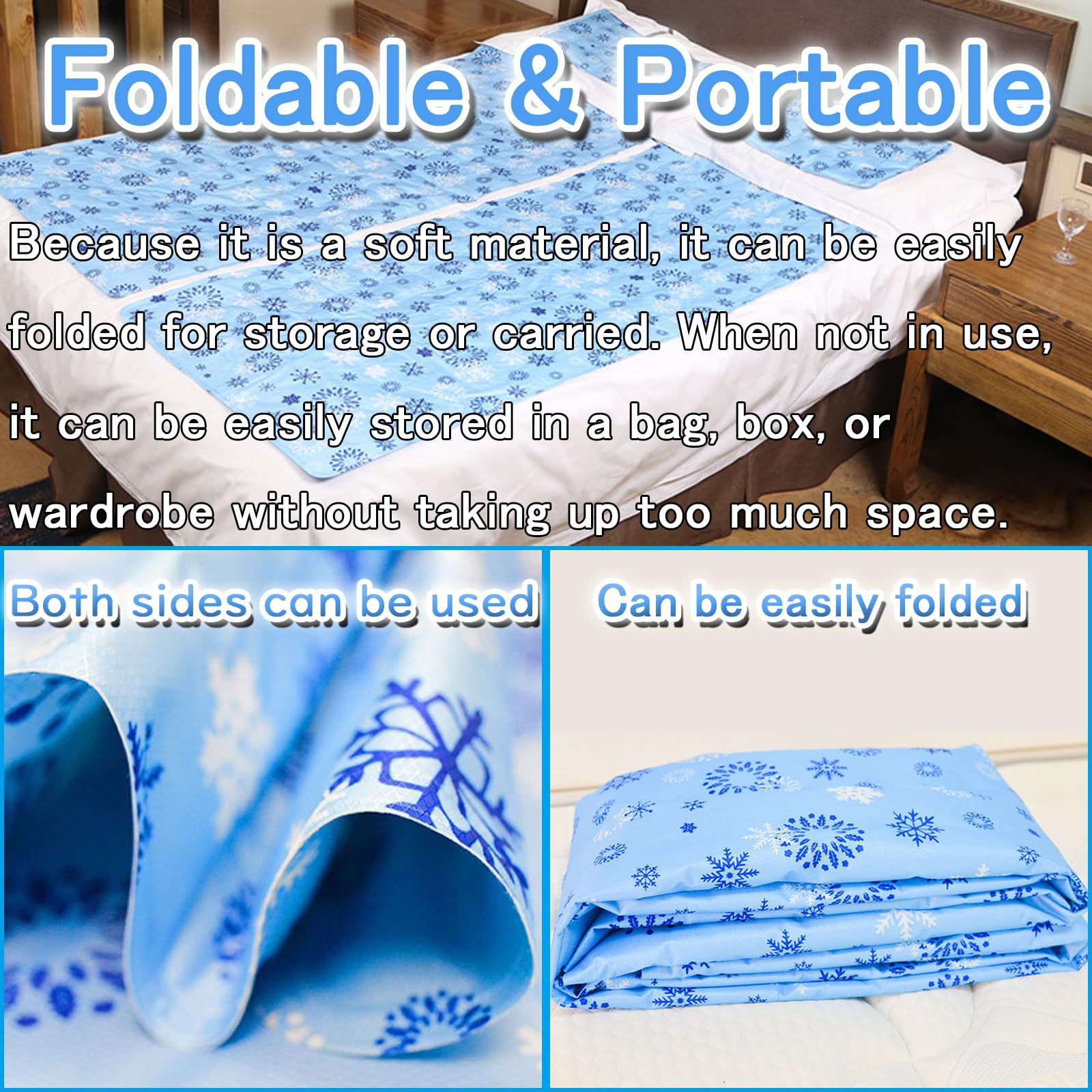 Iproods Cooling Sleeping Mat Set with 1 Pillow Cushion, Cooling Mattress Pad for Summer Hot Sleepers, Also Suitable for Camping Mattress and Sofa Cooling Seat Cushions (19.69 * 59.06 inches)