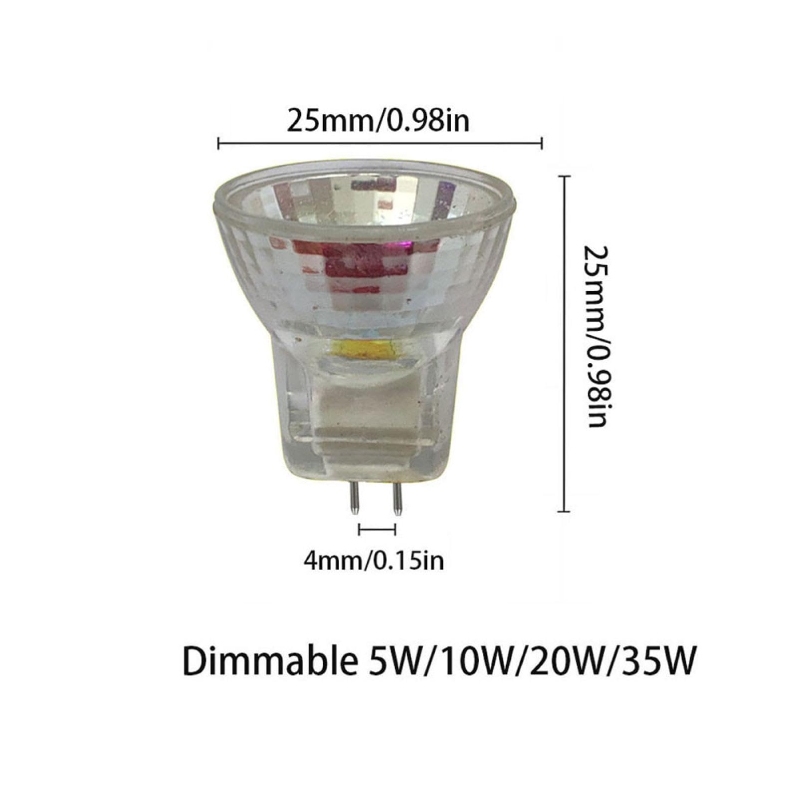 JZLBBC 2Pc MR8 Halogen Bulb 12V 5W 10W 20W 35W MR8 Spot Halogen Lamps Low Voltage Mini Spotlights MR8 GU4 Bi-Pin Light Bulb Dimmable 5W
